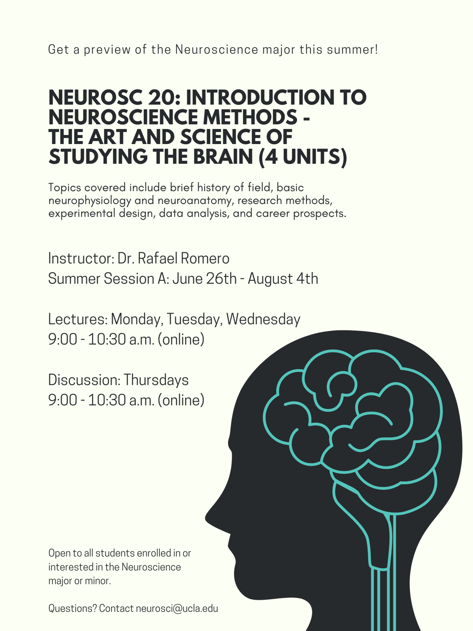 Summer 2023 Neuroscience Course Offerings: Open to all students! – Undergraduate Neuroscience ...